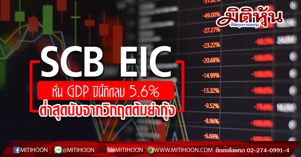 SCB EIC ปรับลด GDP ปีนี้หดตัว 5.6% ต่ำสุดนับจากวิกฤตต้มยำกุ้ง - มิติหุ้น | ชี้ชัดทุกการลงทุน