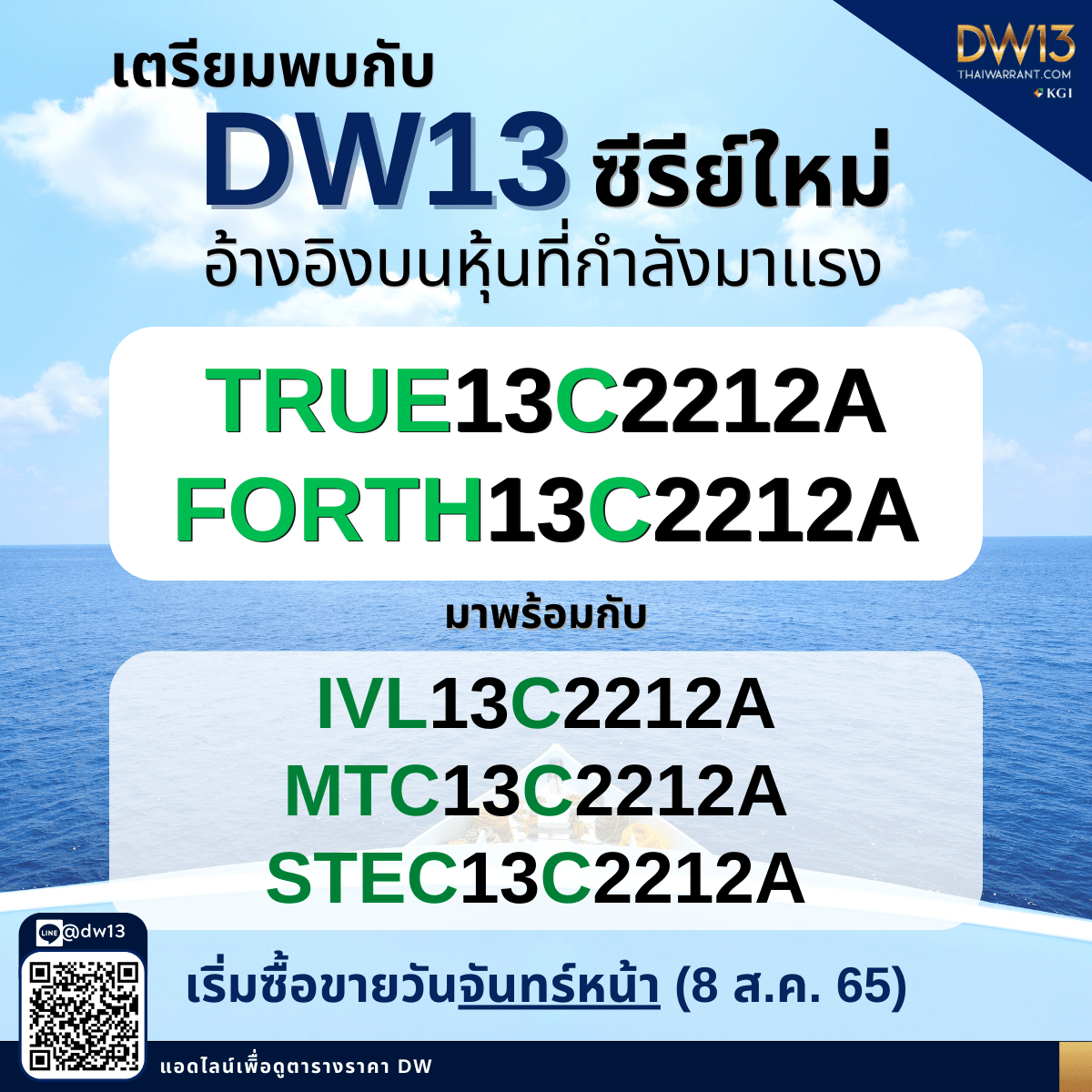 DW13 คลอดซีรีย์ใหม่ อ้างอิงหุ้นร้อนแรง TRUE - FORTH - มิติหุ้น | ชี้ชัด ...