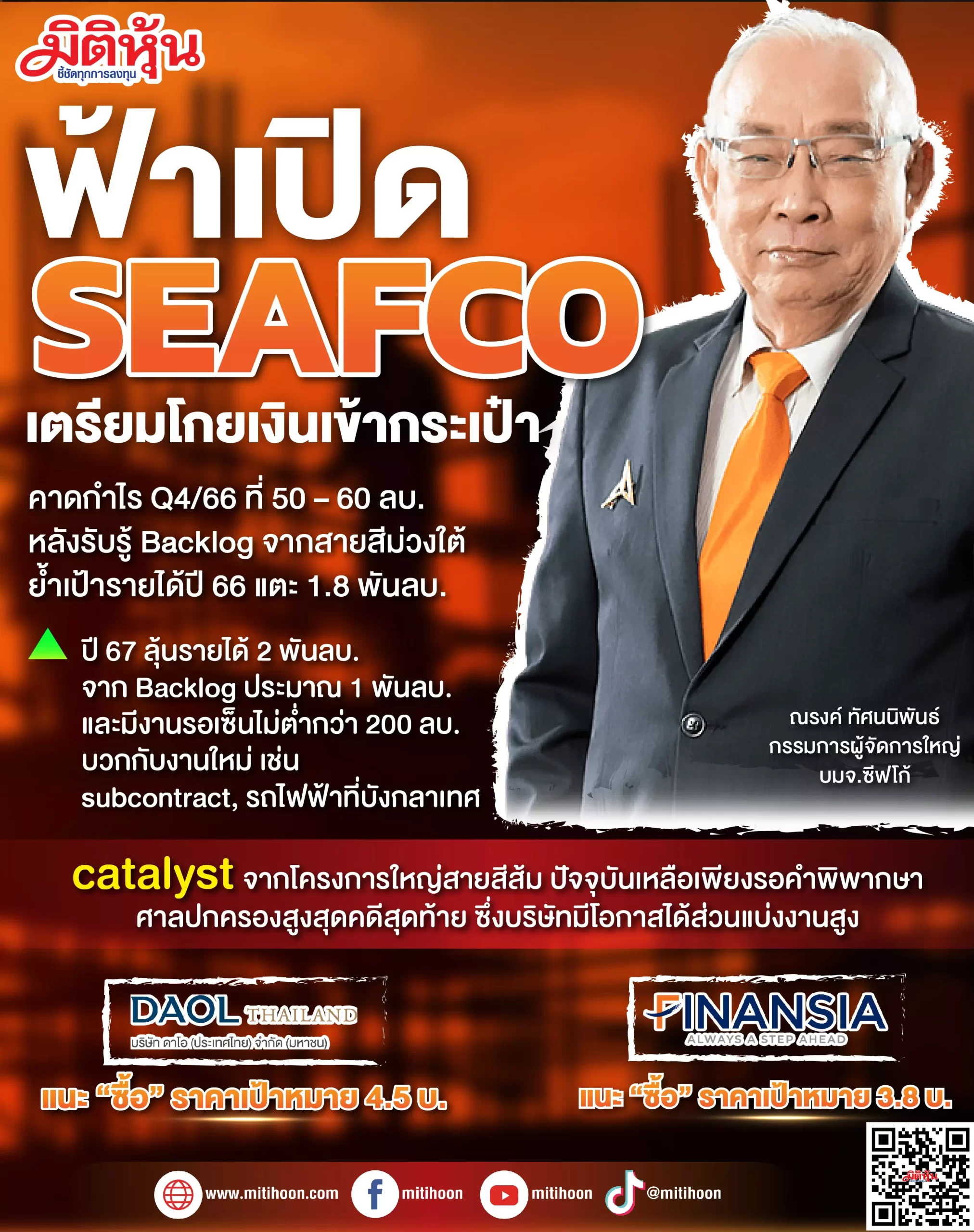 ฟ้าเปิด SEAFCO เตรียมโกยเงินเข้ากระเป๋า - มิติหุ้น | ชี้ชัดทุกการลงทุน
