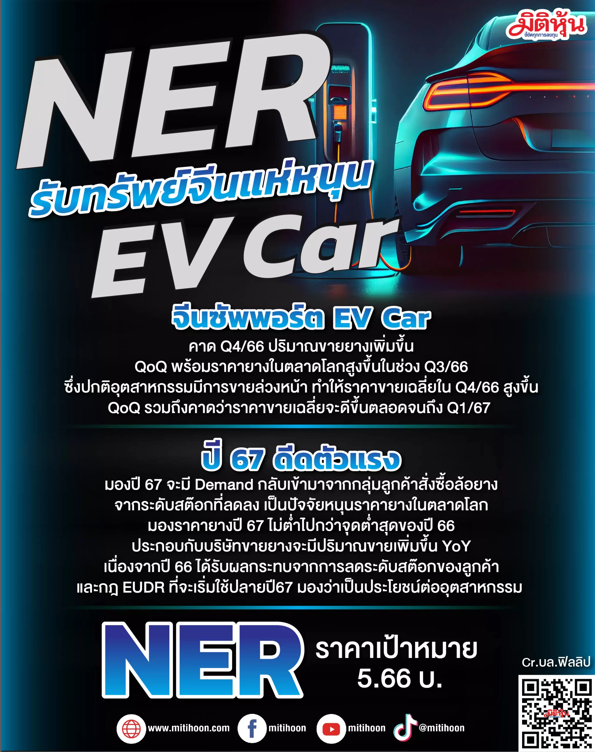NER รับทรัพย์จีนแห่หนุน EV Car - มิติหุ้น | ชี้ชัดทุกการลงทุน