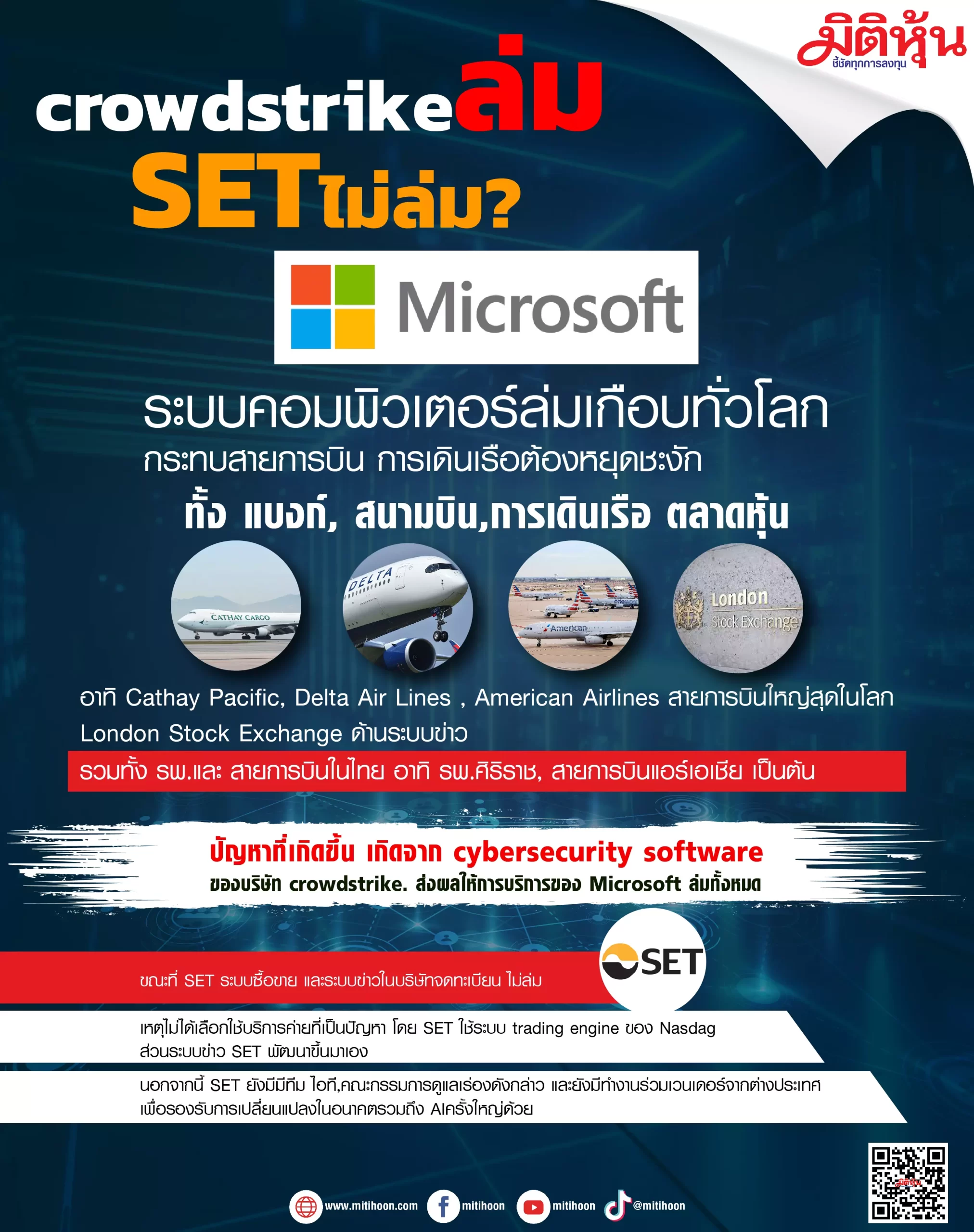 crowdstrike ล่ม SETไม่ล่ม? - มิติหุ้น | ชี้ชัดทุกการลงทุน